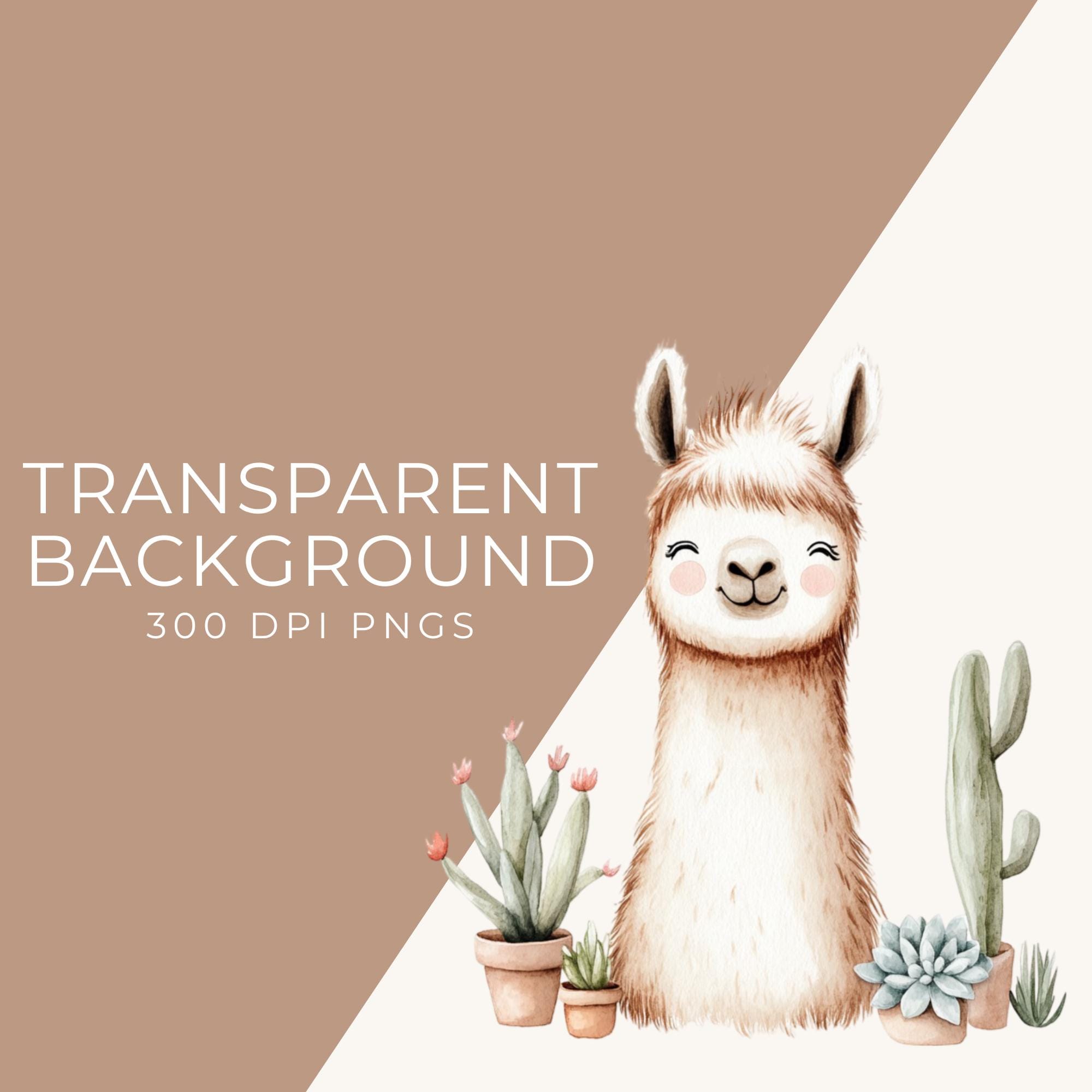Watercolor Baby Llama Clipart, Cute Llama & Alpaca Art, Nursery Wall ...
