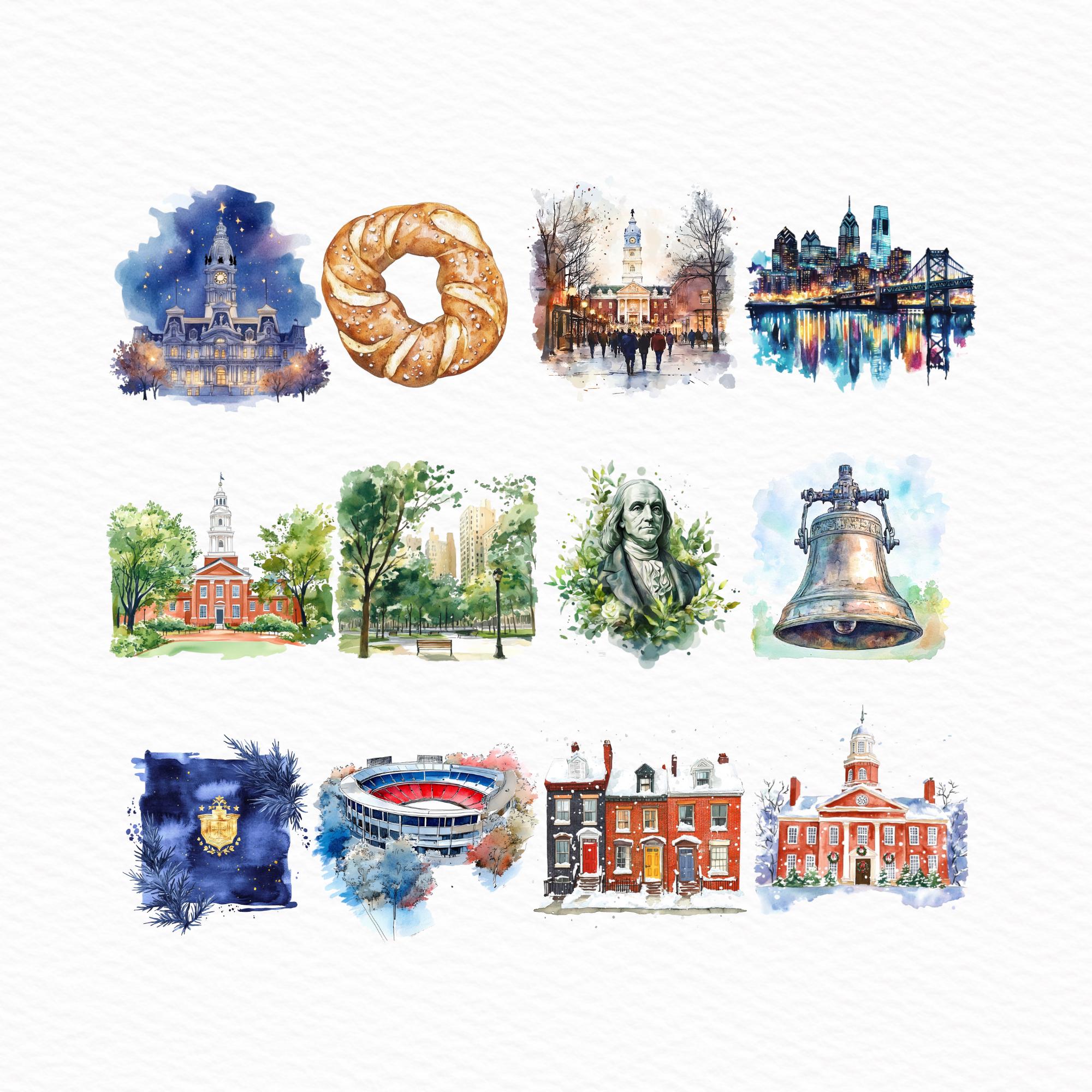 Philadelphia Clipart, Pennsylvania SVG, Liberty Bell Illustration, City ...