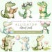 Alligator Clipart, Cute Alligator PNG, Watercolor Reptile Art, Baby ...