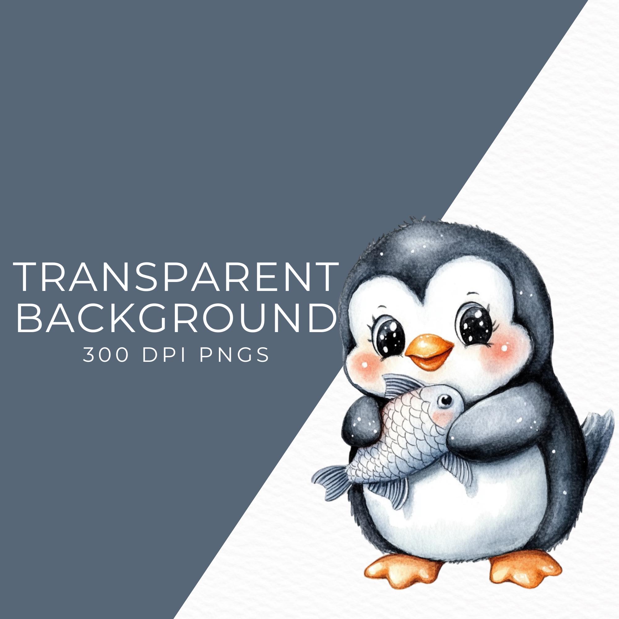 Cute Penguin Clipart, Baby Penguin PNG, Watercolor Winter Animals ...