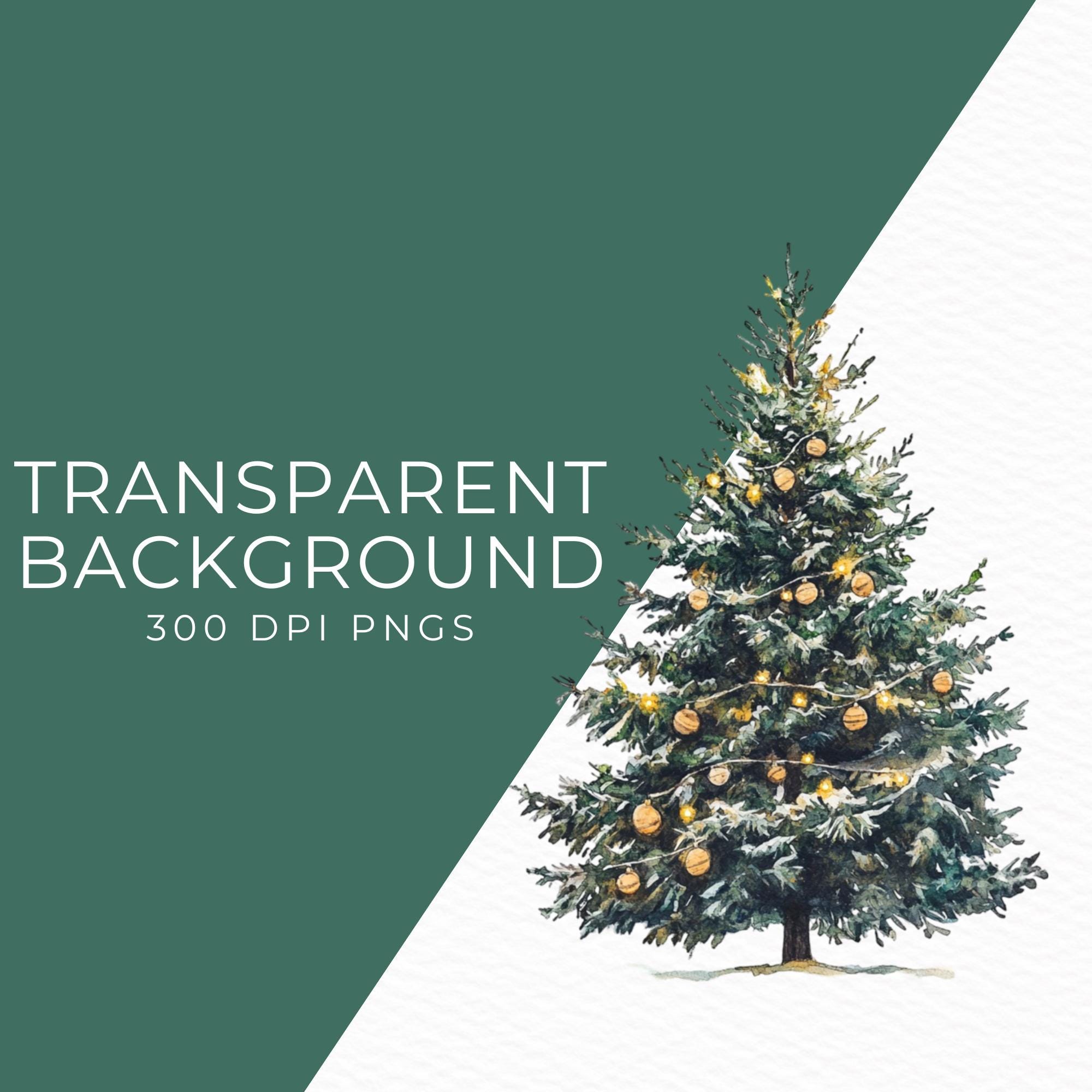 Realistic Christmas Tree Clipart, Holiday Tree Illustration, Festive ...