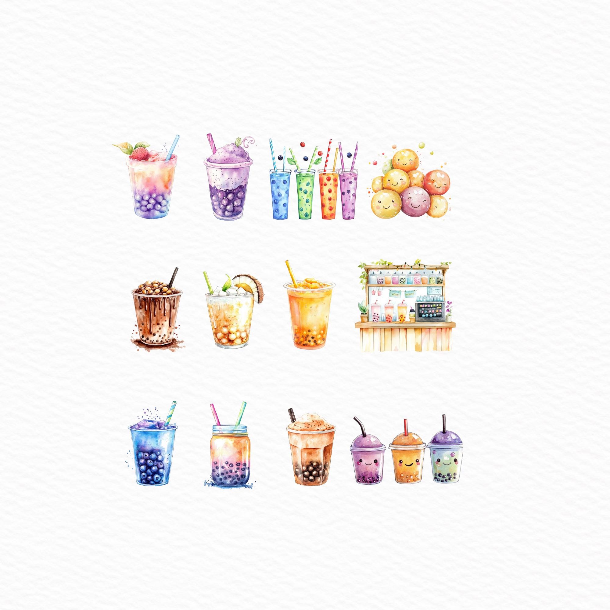 Bubble Tea Clipart, Kawaii Boba PNG, Cute Drink Illustration, Milk Tea ...