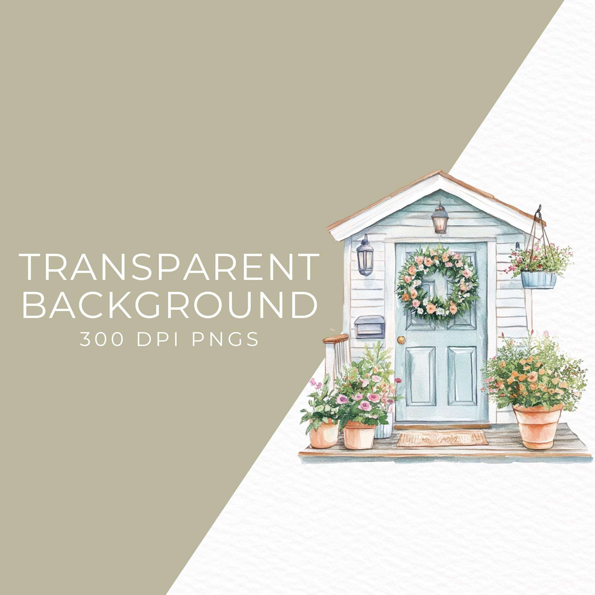 Front Porch Clipart, Rustic Porch PNG, Cottagecore Graphics, Autumn ...