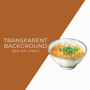 Ramen Clipart Watercolor Ramen PNG Kawaii Food Illustration Japanese ...