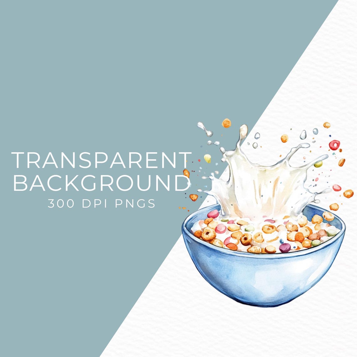 Cereal Clipart, Breakfast Graphics, Cereal Bowl PNG, Food Clipart, Milk ...