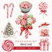 Watercolor Peppermint Clipart, Candy Cane Illustration, Christmas ...