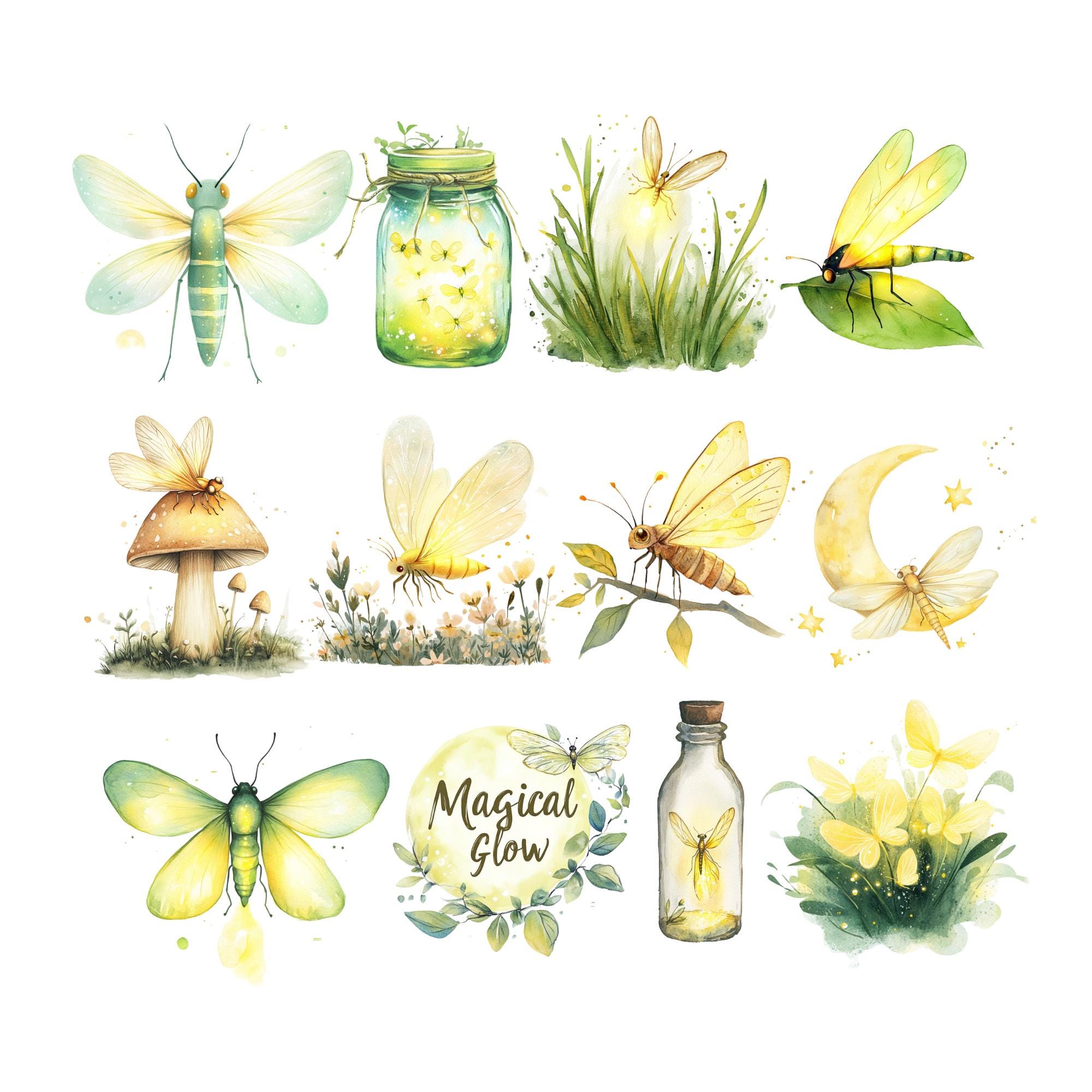 Firefly Clipart, Firefly PNG, Magical Forest Art, Lightning Bug ...