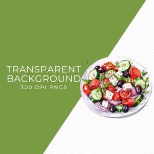 Salad Clipart Watercolor Salad PNG Fresh Lettuce & Caesar Illustration ...