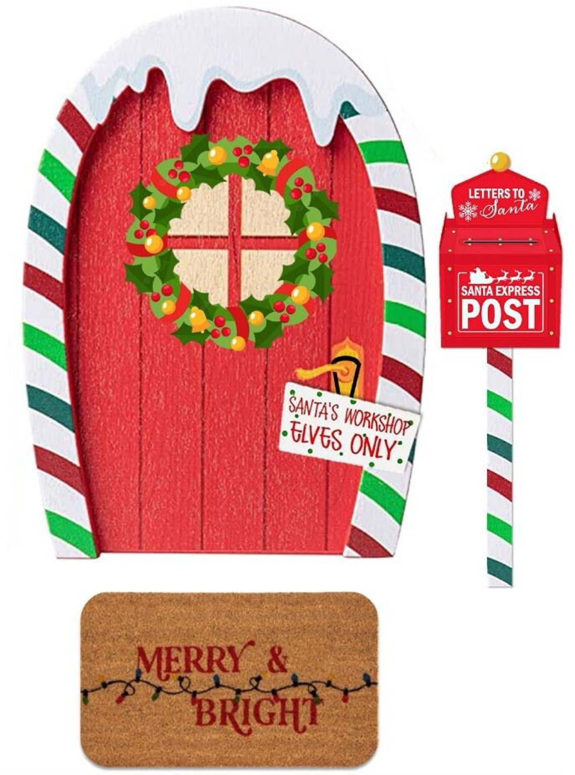 Printable Christmas Door, Printable Elf Christmas Decoration, Digital ...