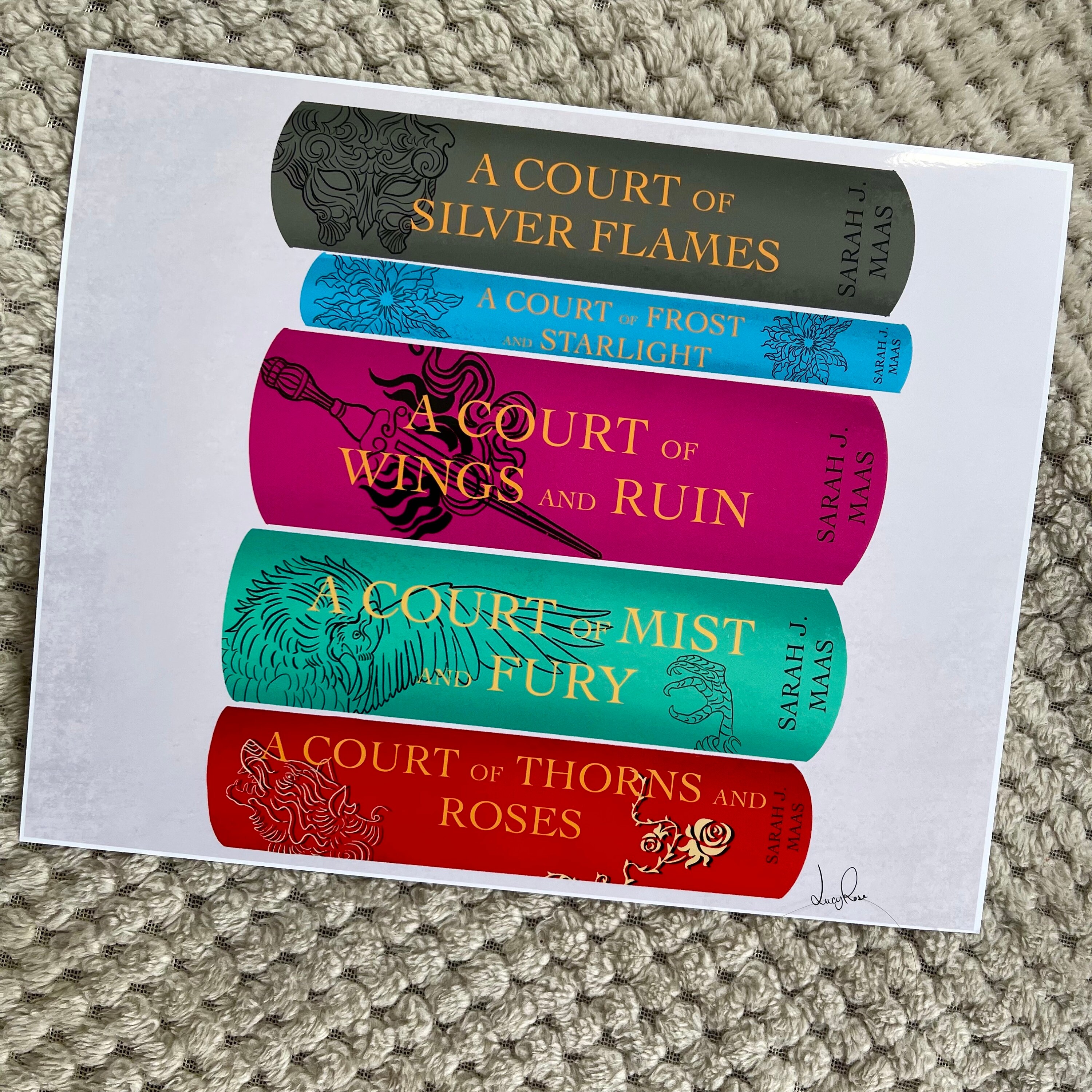 ACOTAR Book Spine Print - Etsy