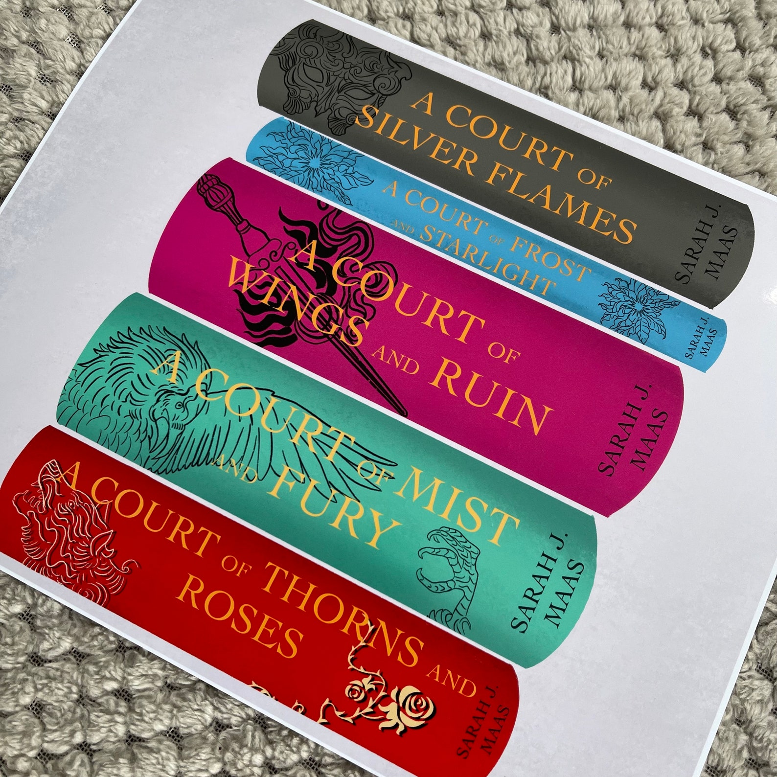 ACOTAR Book Spine Print - Etsy