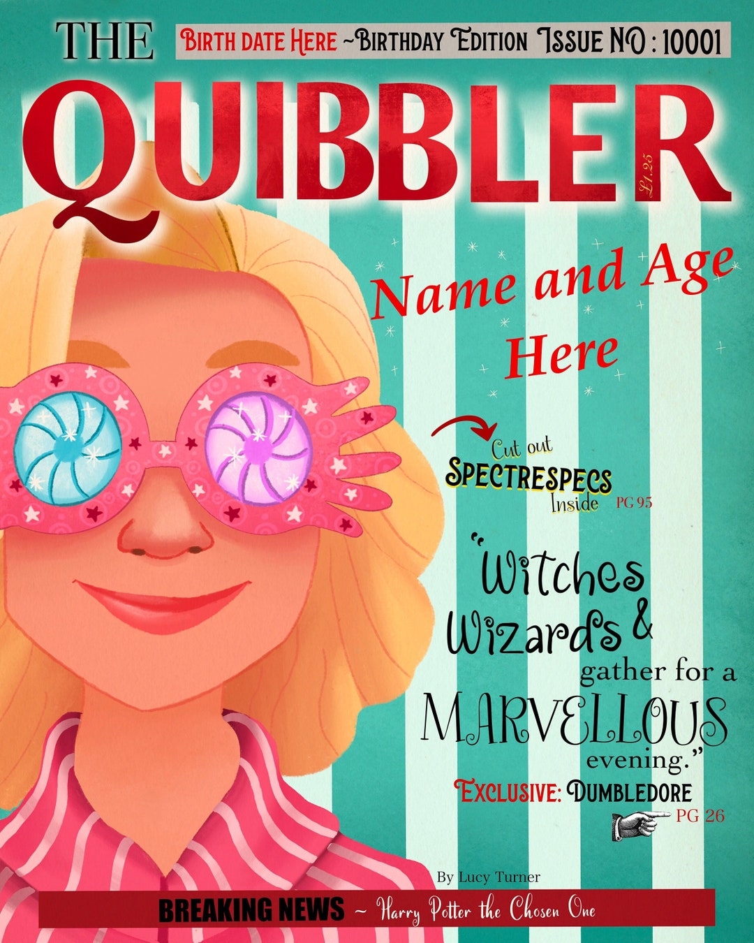 The Quibbler Magazine Cover personalised - Etsy