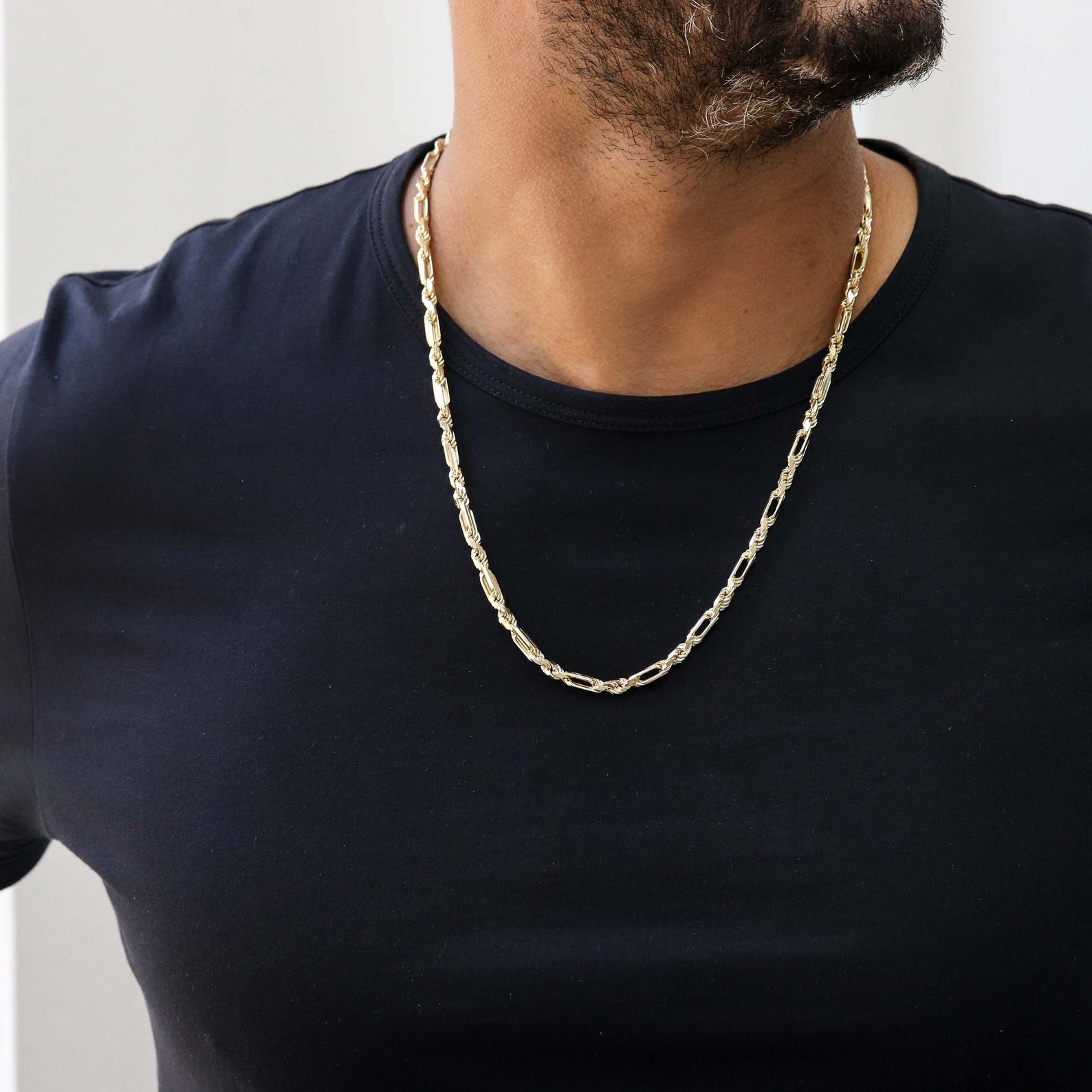 Milano Gold Chain, Milano Chain, Figarope Chain, 14K Gold Necklace ...