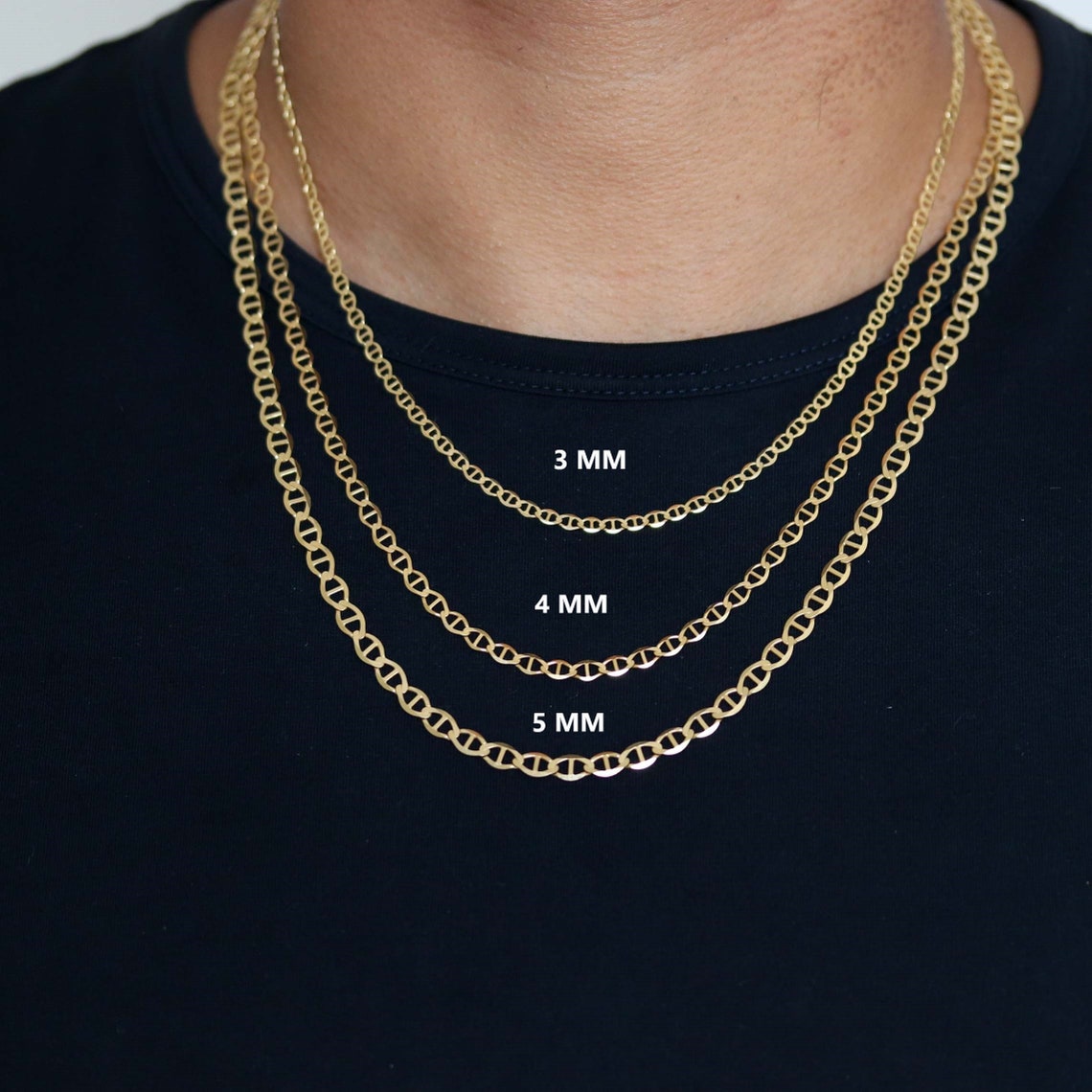 Anchor Chain Mariner Chain Solid Gold Chain 14k Mariner - Etsy