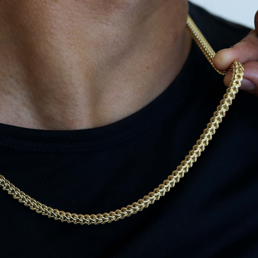 14k Franco Gold Chain, 14k Franco Chain, Gold Franco Chain, Necklace ...
