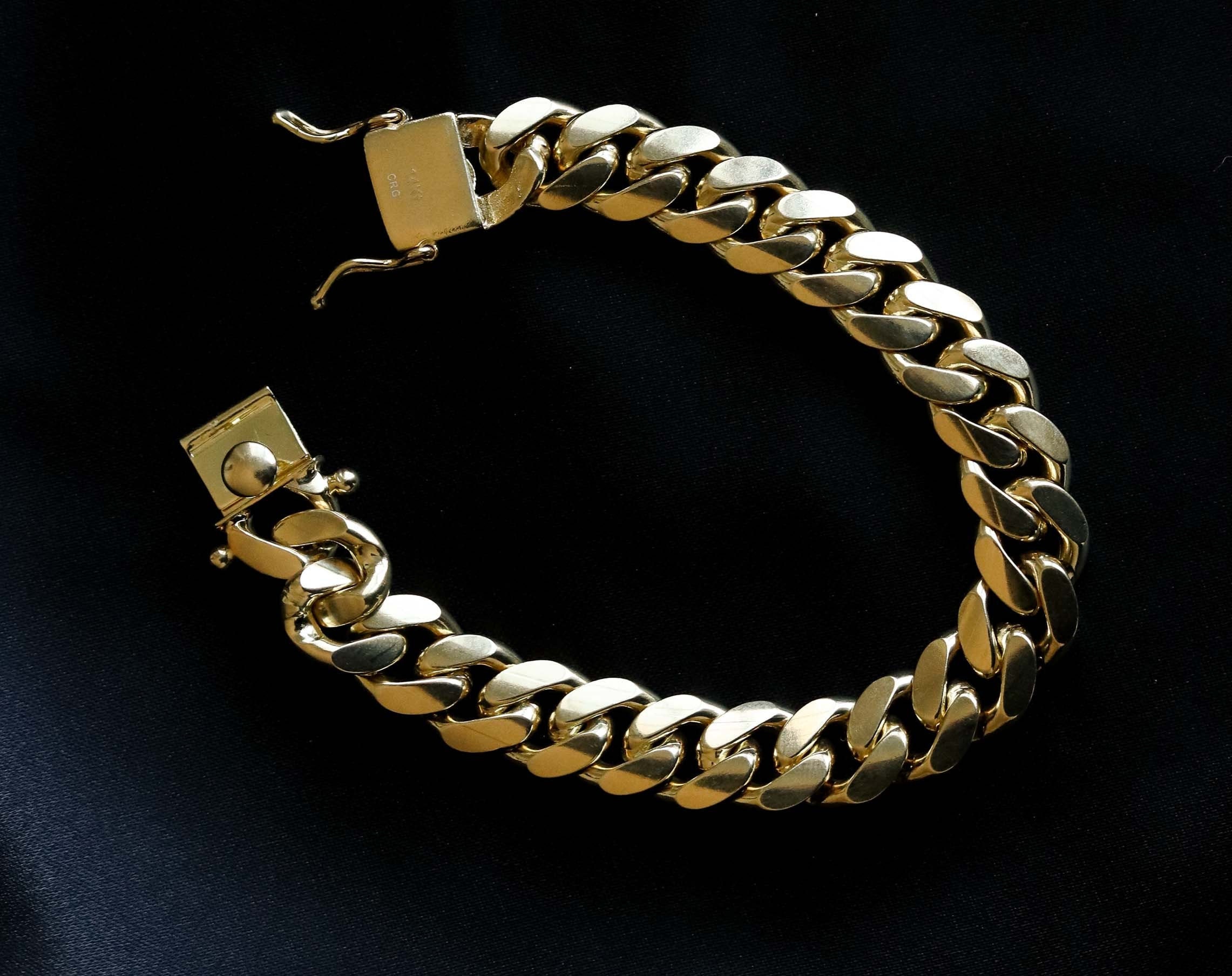 Miami Cuban Bracelet Miami Cuban Link Bracelet Men Gold - Etsy