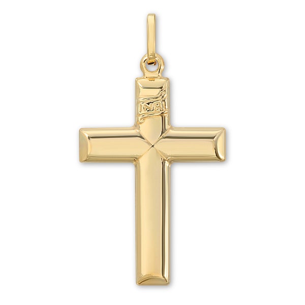 14k Men Cross Pendant - Etsy