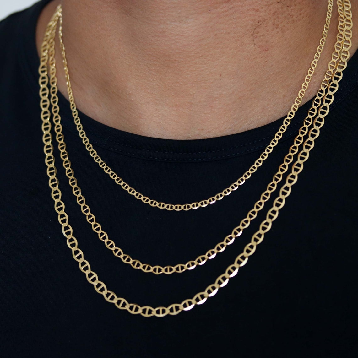 Anchor Chain Mariner Chain Solid Gold Chain 14k Mariner - Etsy