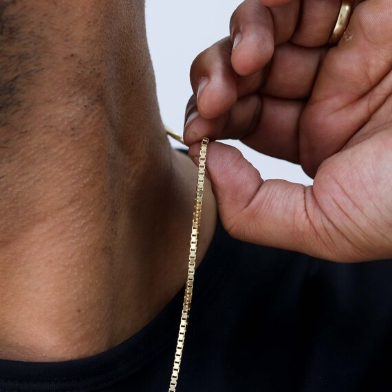 Box Chain Gold Box Chain Gold Box Chain Necklace 14K Gold - Etsy