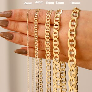 14K Gold Necklace, 14K Gold Chain, Solid Gold Necklace, Solid Gold ...