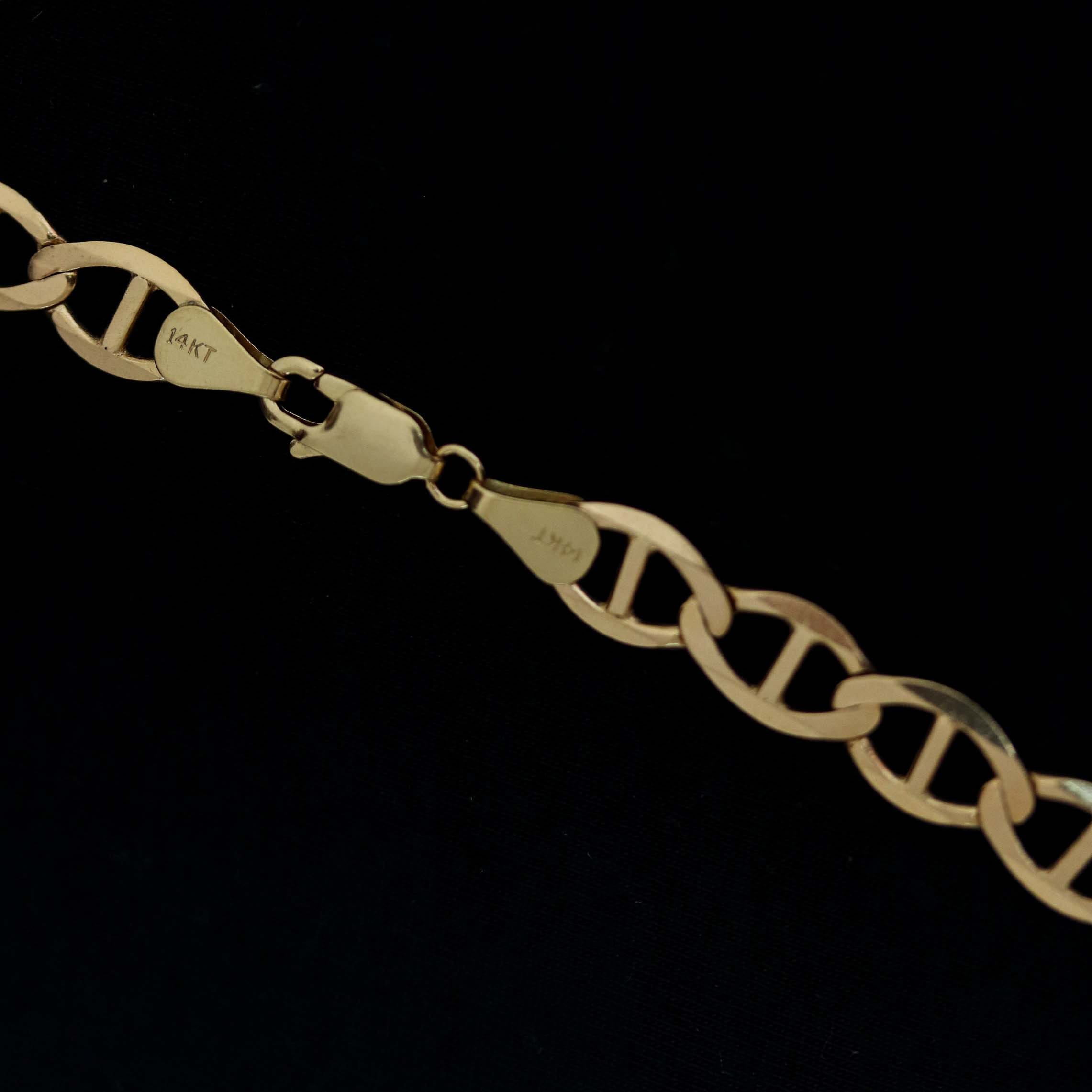 Anchor Chain Mariner Chain Solid Gold Chain 14k Mariner - Etsy