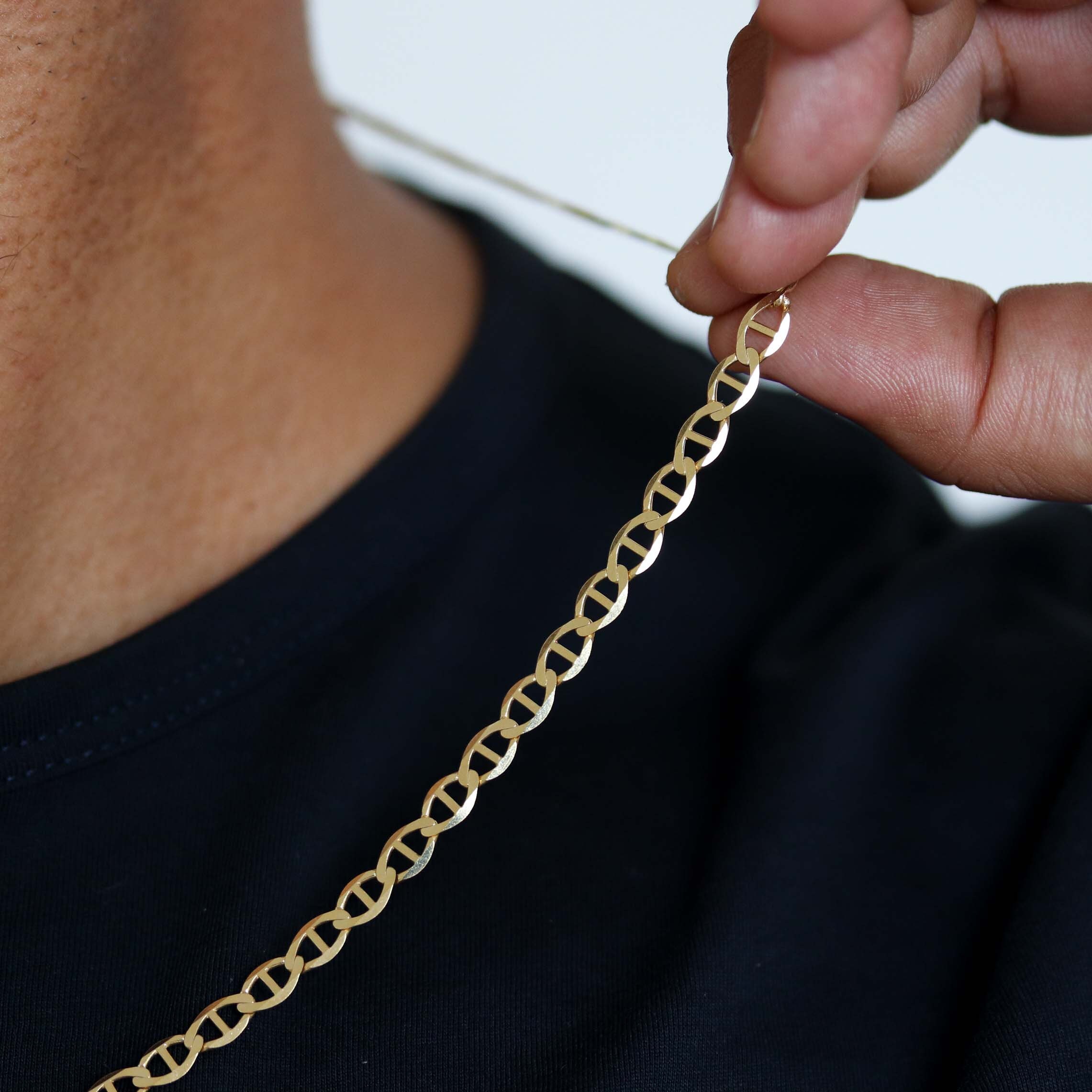 Anchor Chain Mariner Chain Solid Gold Chain 14k Mariner - Etsy