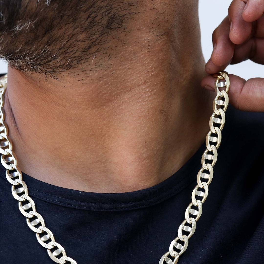 14K Mariner Chain, Mens Mariner Chain, Gold Mariner Chain, Solid Gold ...