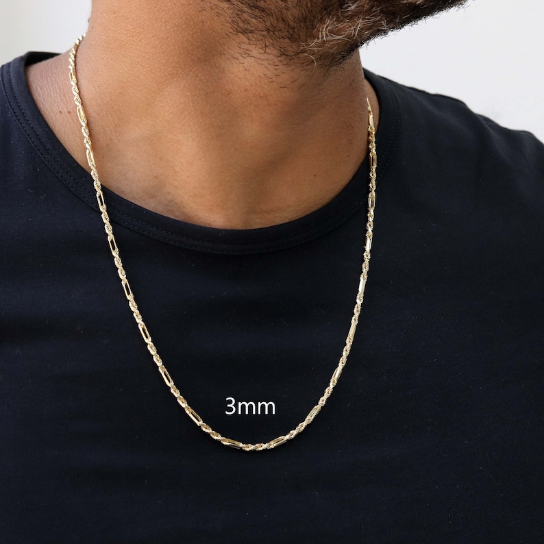 Milano Gold Chain, Milano Chain, Figarope Chain, 14K Gold Necklace ...