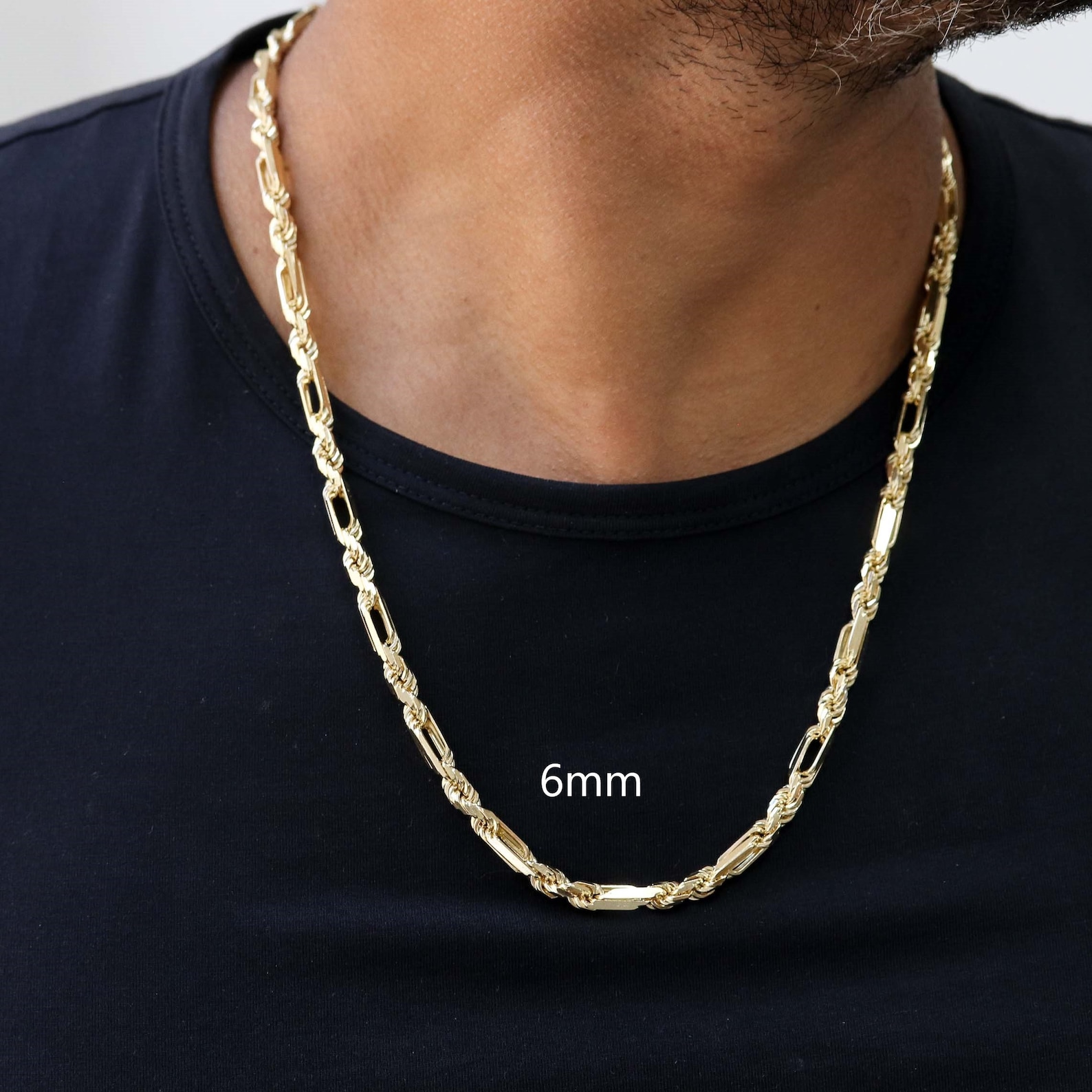 Milano Gold Chain, Milano Chain, Figarope Chain, 14K Gold Necklace ...