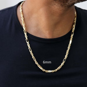 Milano Gold Chain, Milano Chain, Figarope Chain, 14K Gold Necklace ...