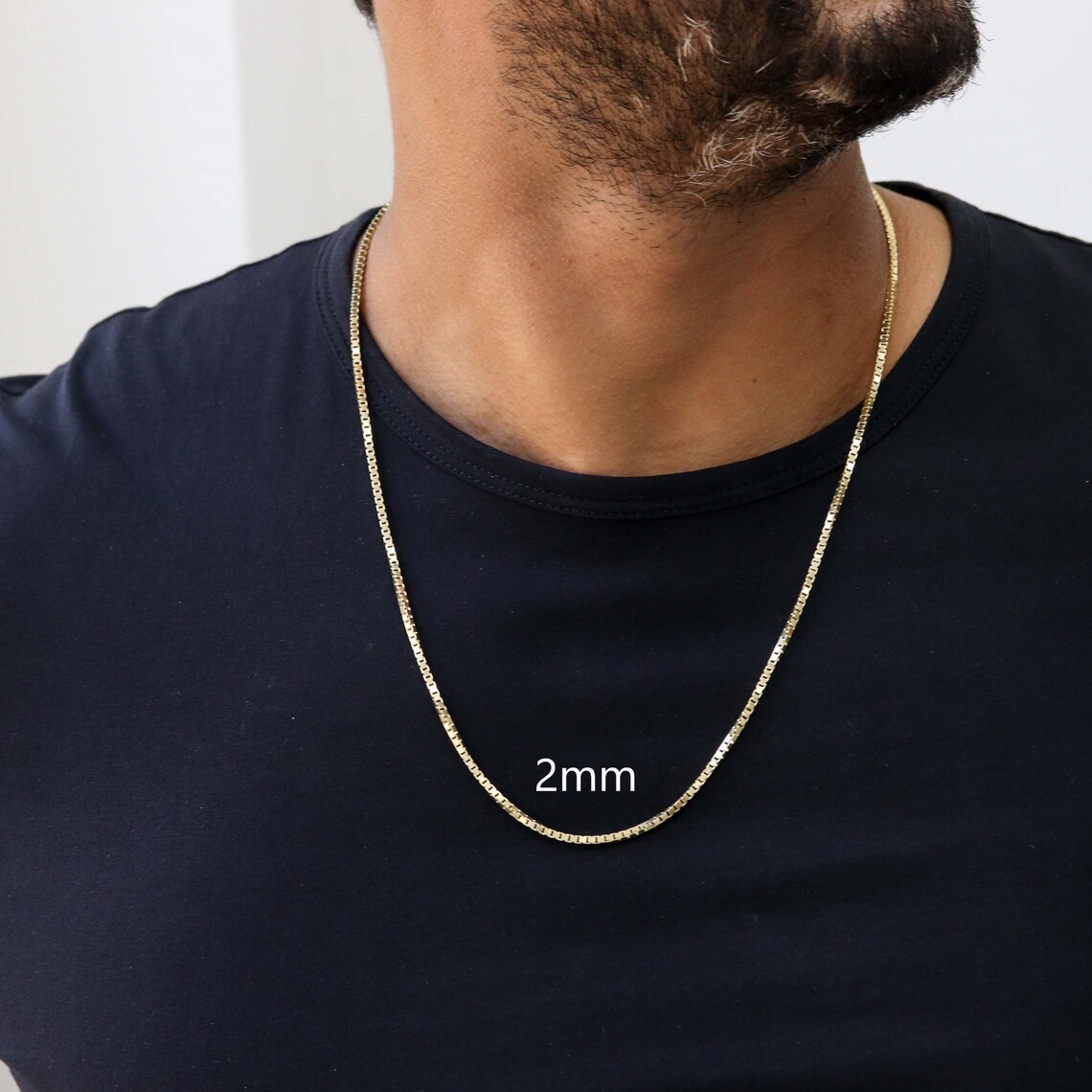 Box Chain Gold Box Chain Gold Box Chain Necklace 14K Gold - Etsy