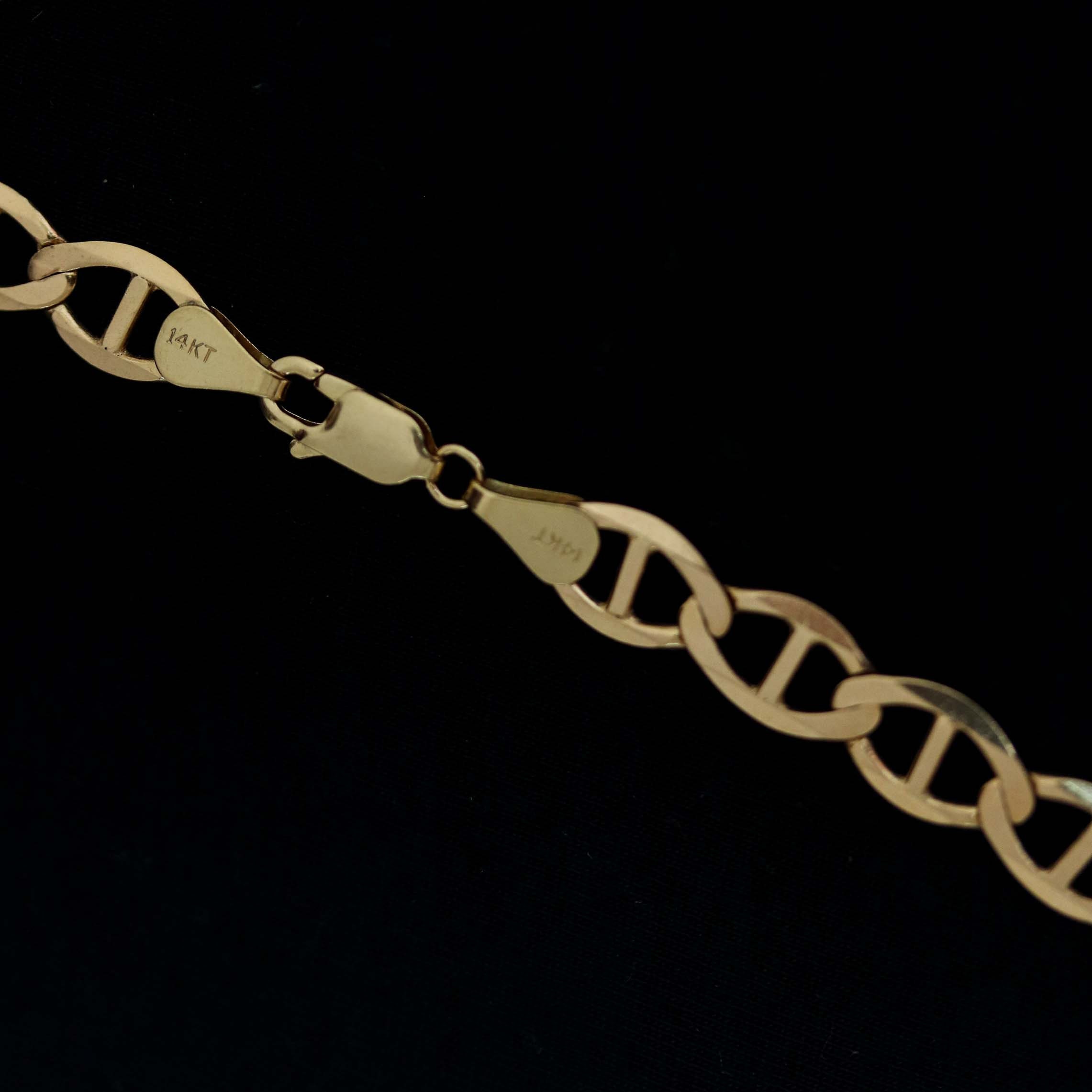Anchor Chain Mariner Chain Solid Gold Chain 14k Mariner - Etsy
