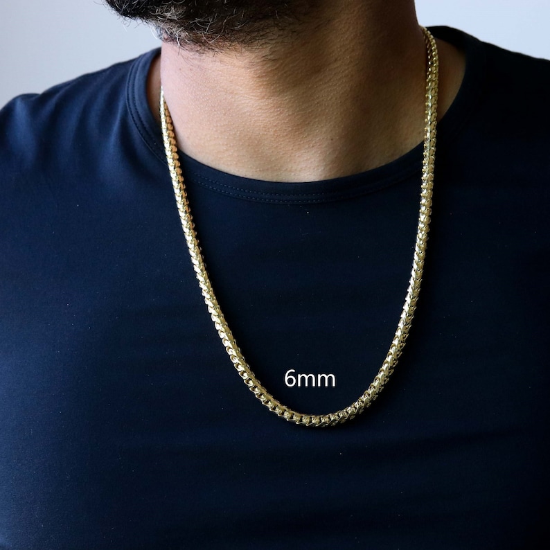 14k Franco Gold Chain, Solid Gold Chain 14k Franco Chain, Gold Franco ...