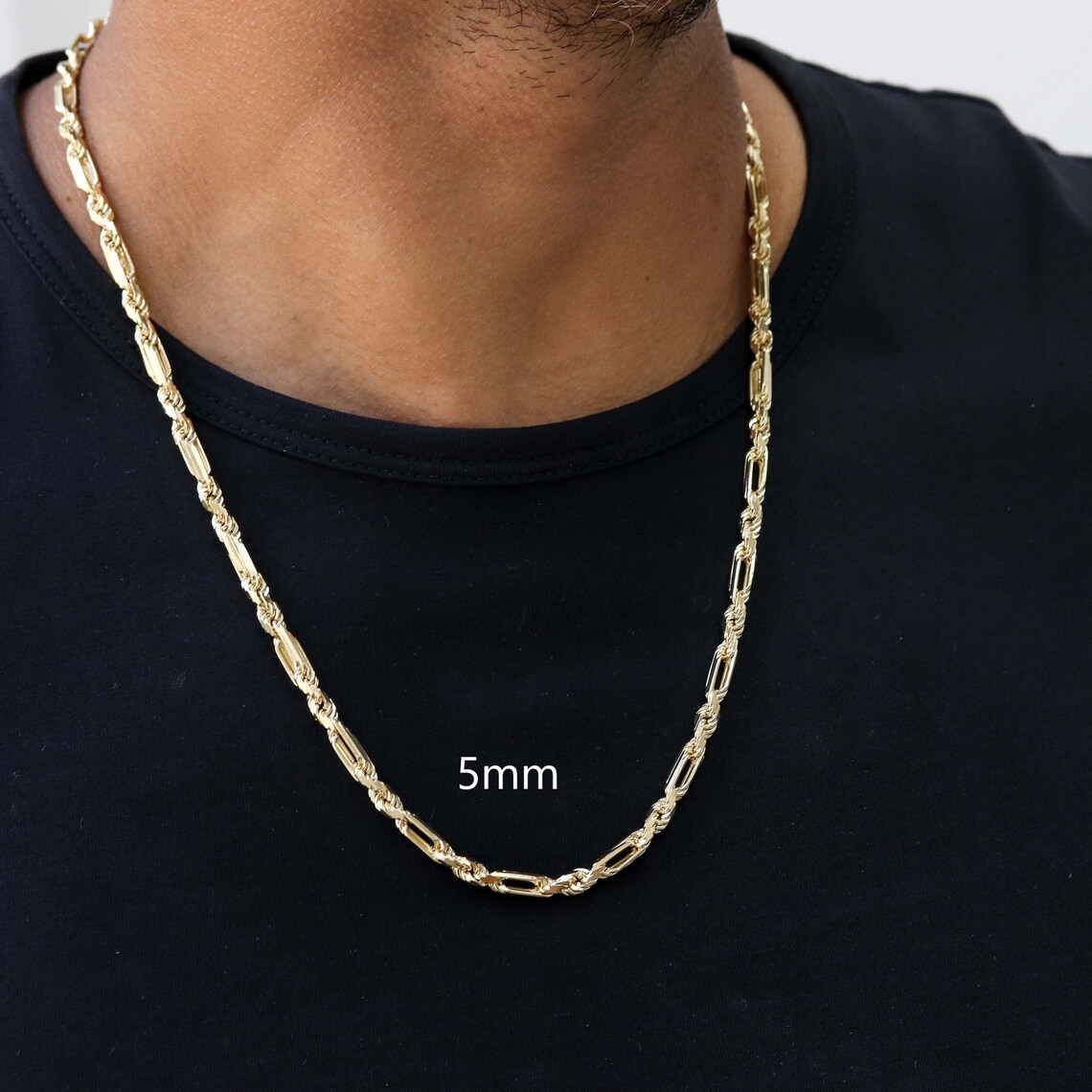 Milano Gold Chain Milano Chain Figarope Chain 14K Gold - Etsy