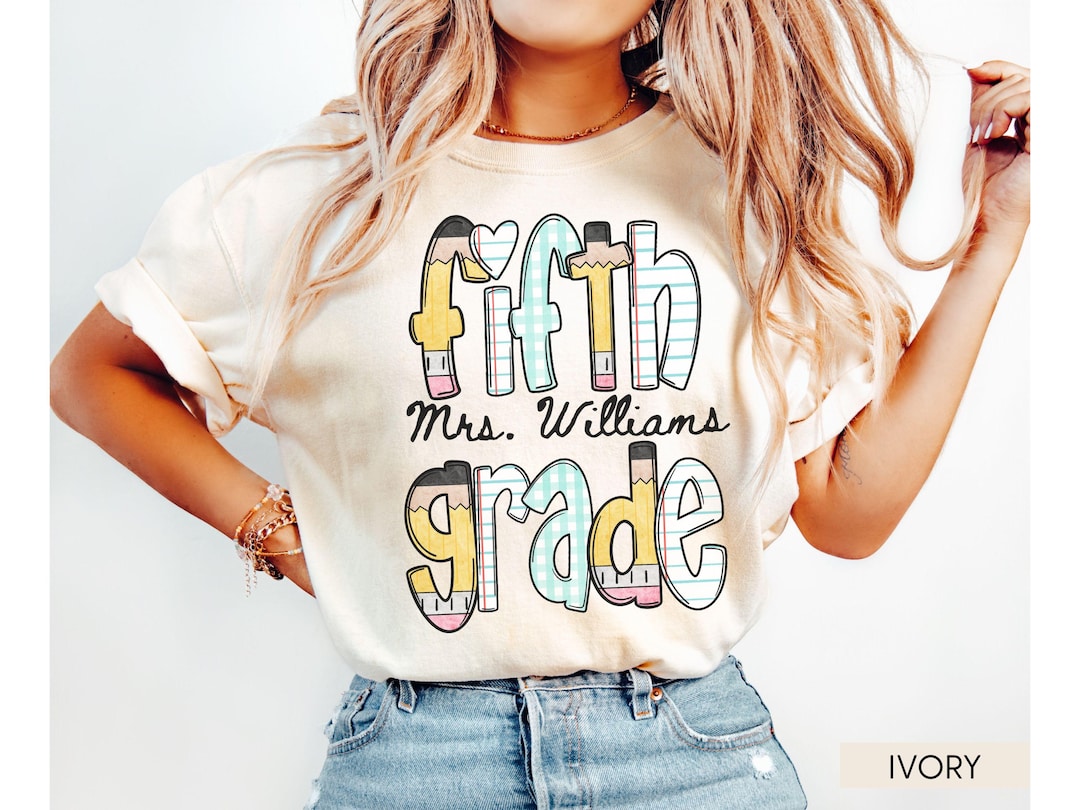 Custom Fifth Grade Teacher Shirt Comfort Colors®, Teacher Team Shirt ...