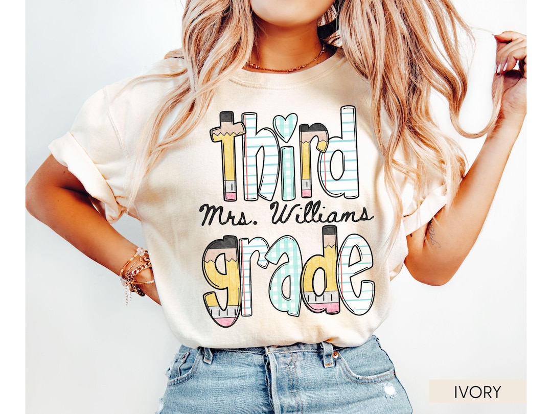 Custom Third Grade Teacher Shirt Comfort Colors®, Teacher Team Shirt ...