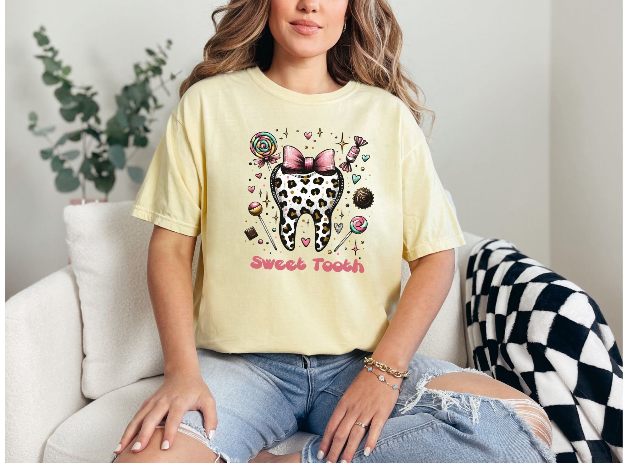 Sweet Tooth Shirt, Dental Shirt, Dentist Graphic Shirt, Cute Tooth ...
