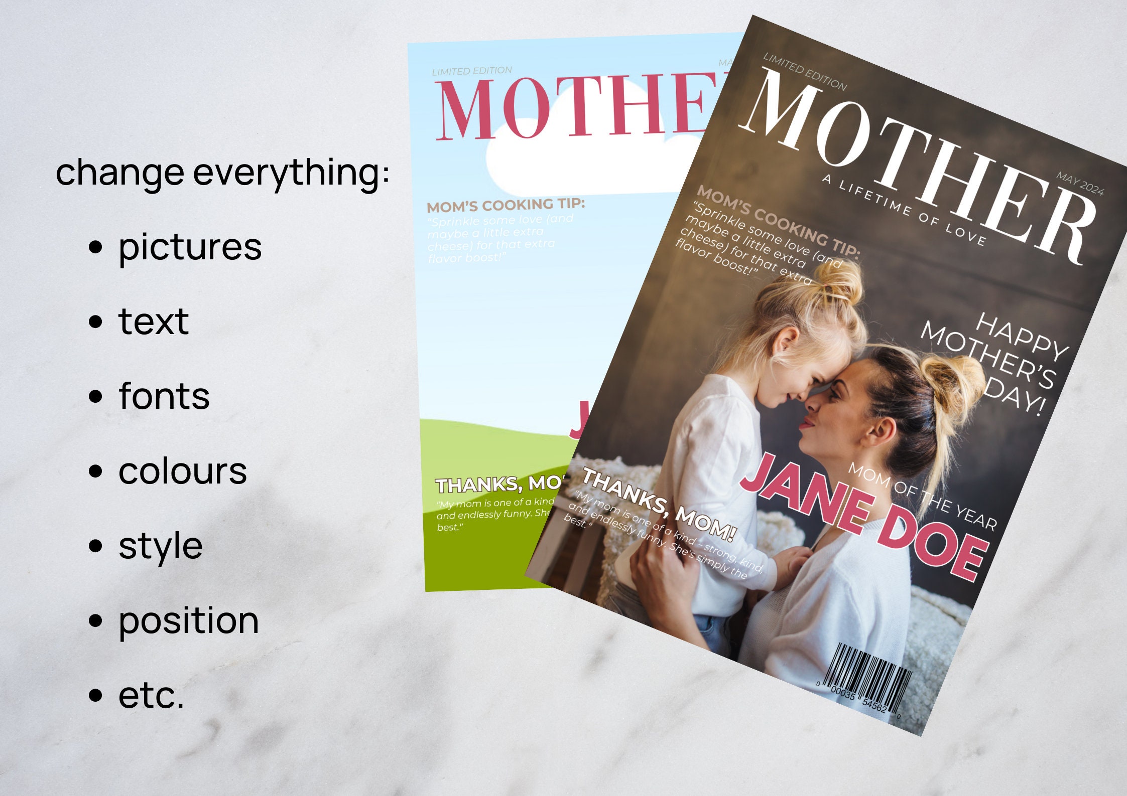 Customizable Mother's Day Magazine Cover Template - Personalized ...