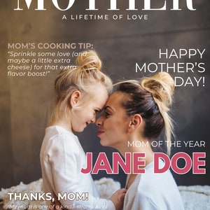 Customizable Mother's Day Magazine Cover Template - Personalized ...