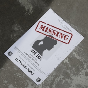 Personalized Halloween 'missing Person' Poster Template, Digital Canva ...