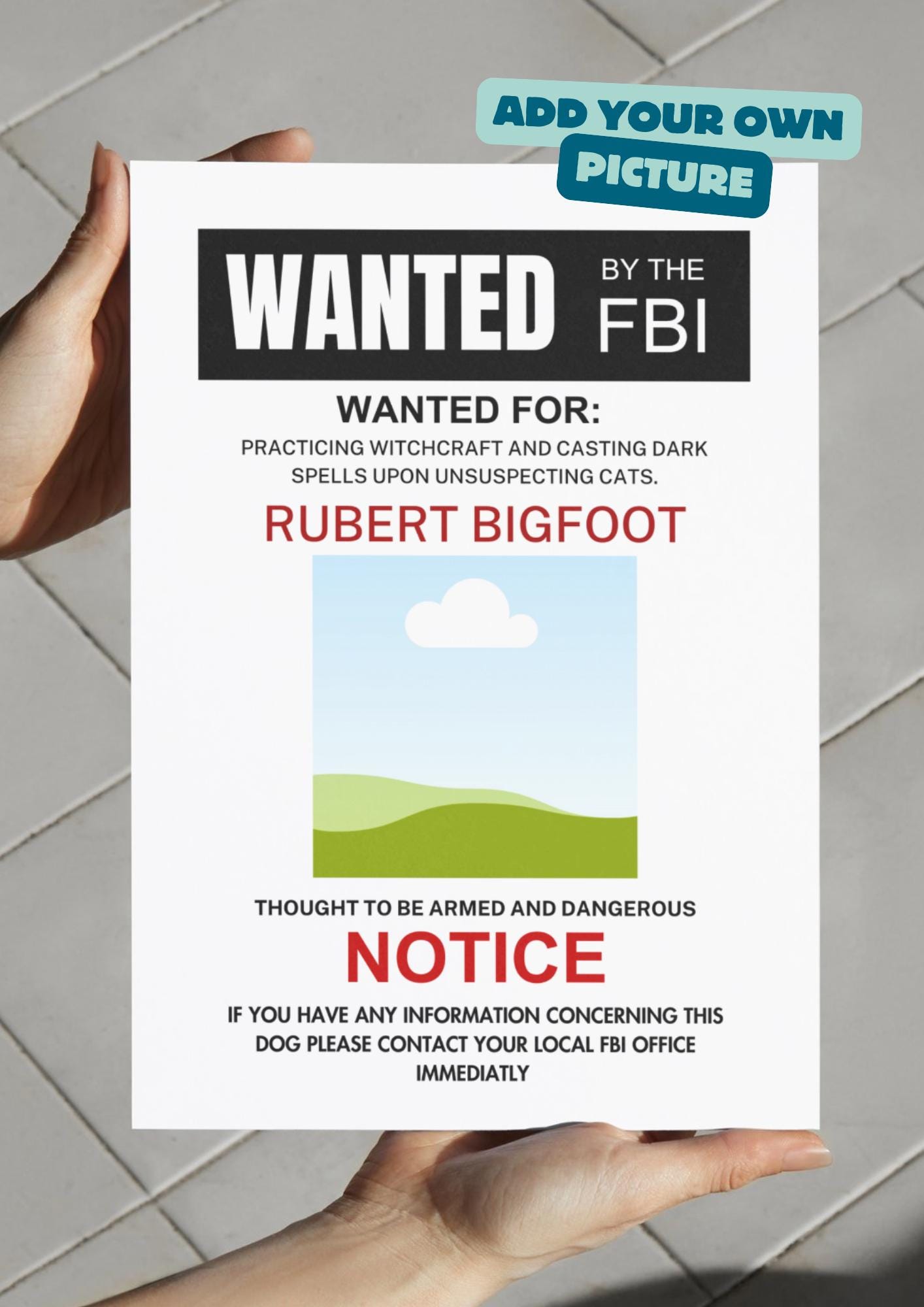 Personalized 'wanted by the FBI' Poster Canva Template – Funny ...