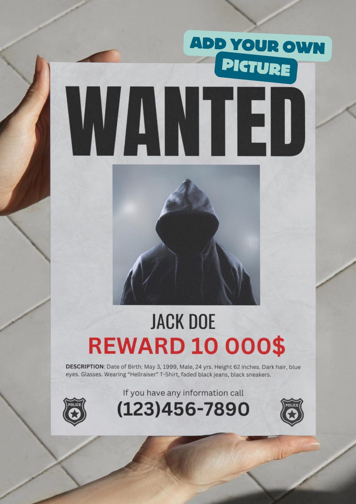 Personalized Halloween 'wanted' Poster Template, Digital Canva Editable ...