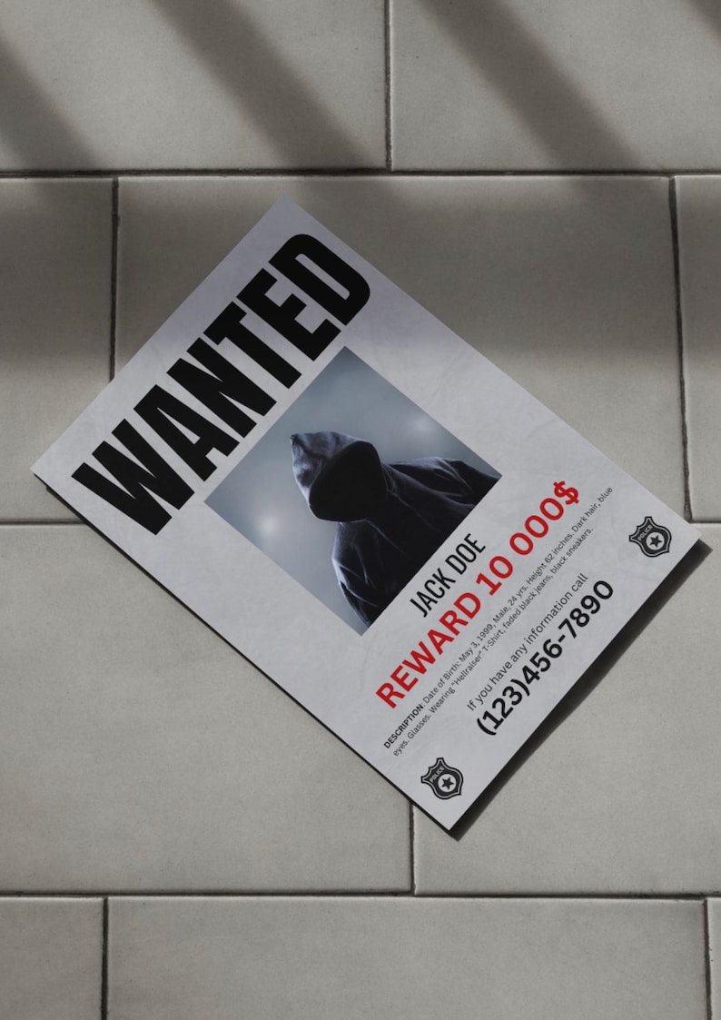 Personalized Halloween 'wanted' Poster Template, Digital Canva Editable ...