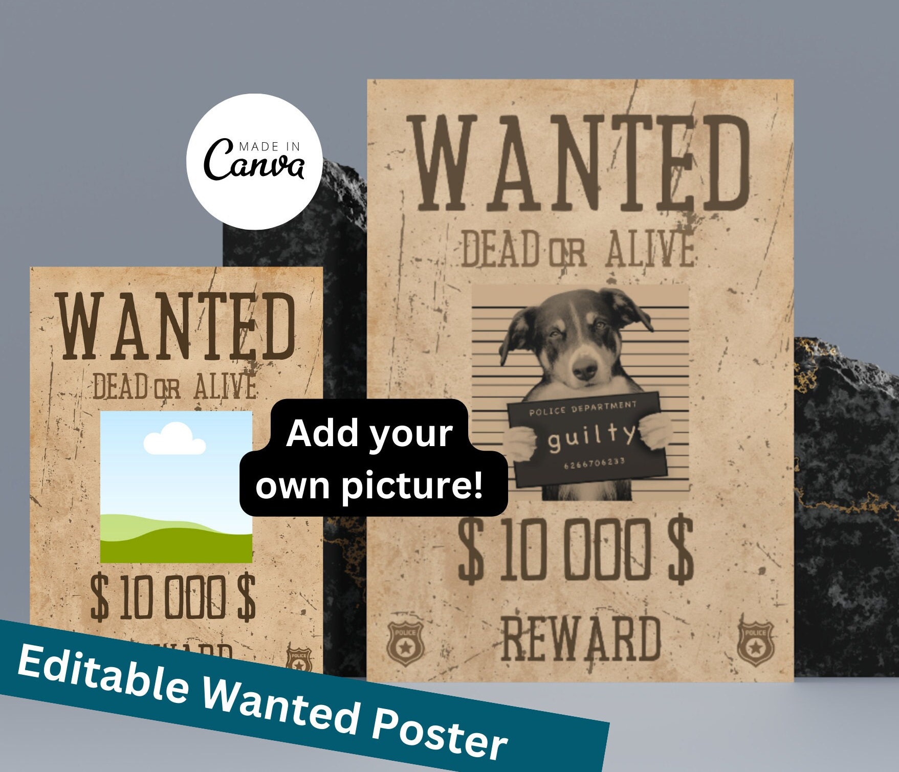 Spooky Wanted Posters: Halloween Canva Templates, Spooky Decor, Western ...