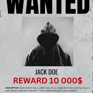 Personalized Halloween 'wanted' Poster Template, Digital Canva Editable ...