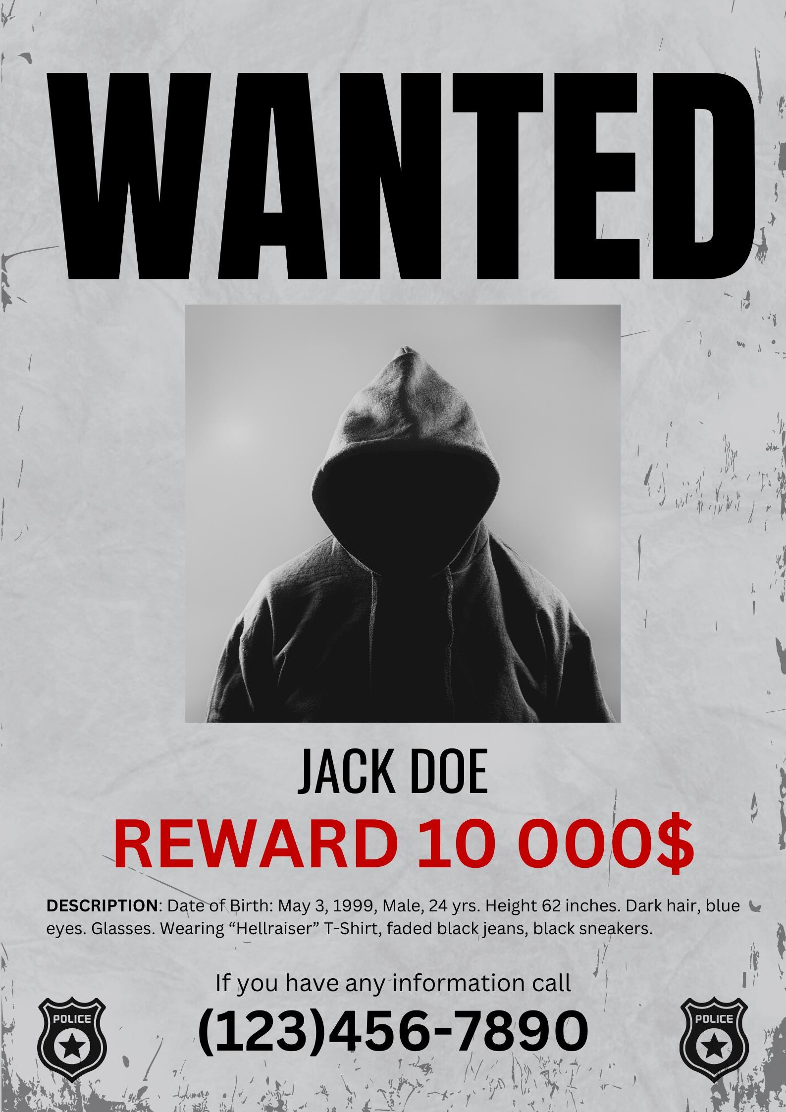 Personalized Halloween 'wanted' Poster Template, Digital Canva Editable ...