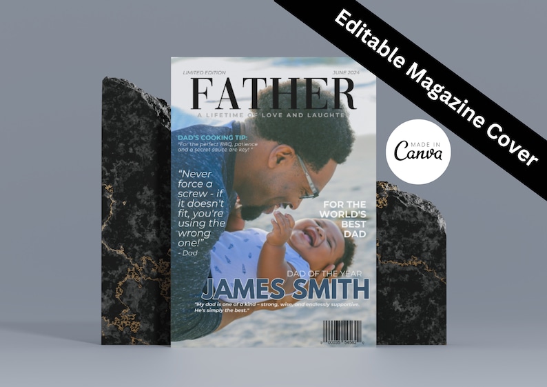 Customizable Father's Day Magazine Cover Template - Personalized ...