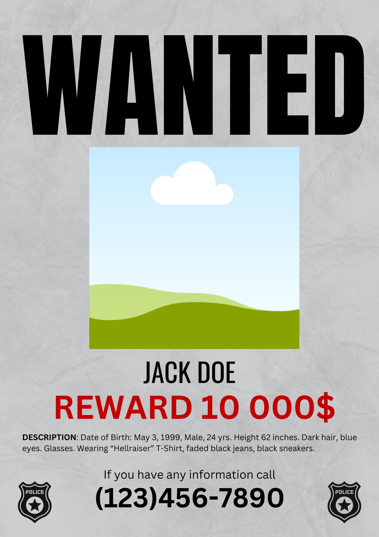 Personalized Halloween 'wanted' Poster Template, Digital Canva Editable ...