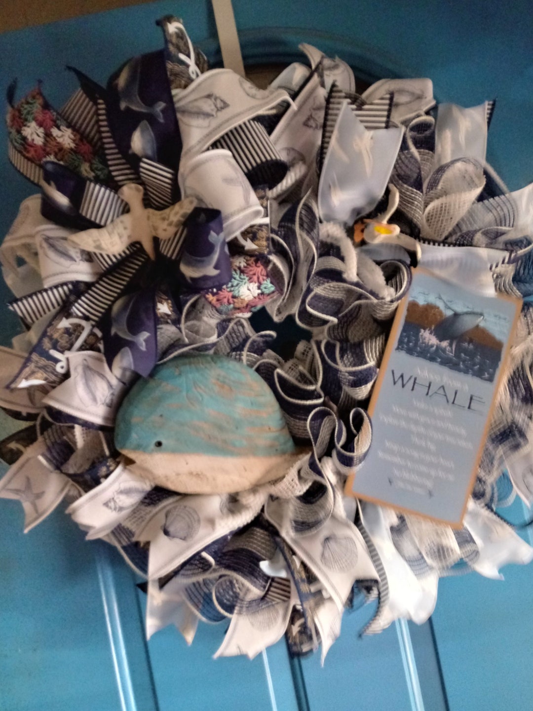 Whale Wreath, Blue Whale Wreath, Sea Life Wreath, Whale Doorhanger ...