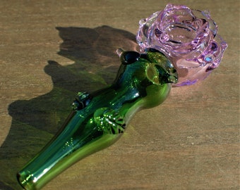 Glass Rose Pipe | Etsy